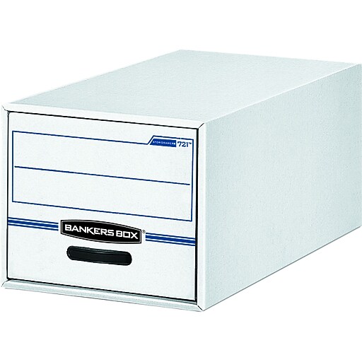 Fellowes Bankers Box Stor/Drawer Stackable Storage, White/Blue, 6 ...