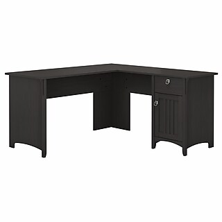 Bush Furniture Cabot 60 W L Shaped Computer Desk with Storage Espresso Oak WC31830K Staples