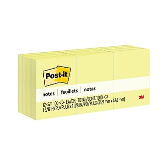 Post-it Yellow 1 3/8" x 1 7/8" School Post-It Notes & Sticky Notes ...
