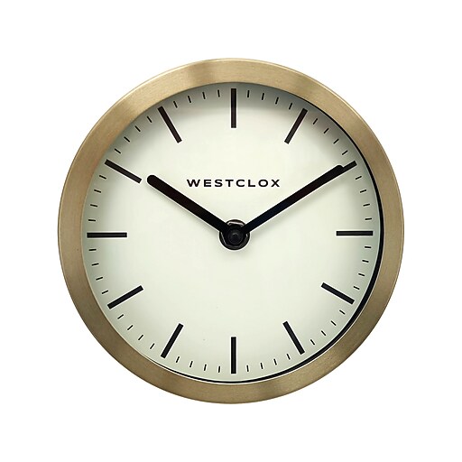 Westclox Wall/Table Clock, Metal/Glass, 6"Dia. (37066) | Staples