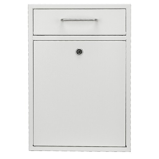 AdirOffice Large Wall Mounted Drop Box, Key Lock, White (631-04-WHI ...