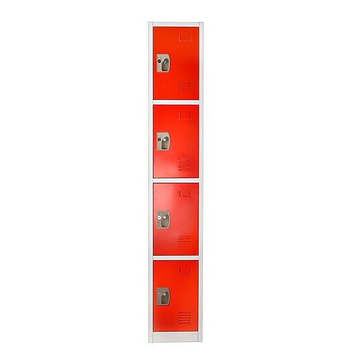 AdirOffice 72'' 4-Tier Red Storage Locker (629-204-RED) | Staples