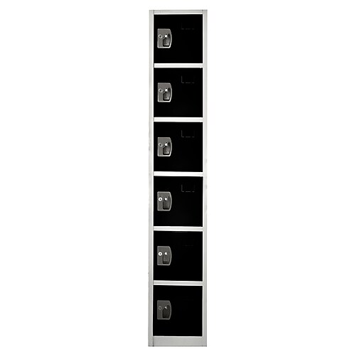 AdirOffice 72'' 6-Tier Key Lock Black Steel Storage Locker (629-206-BLK ...