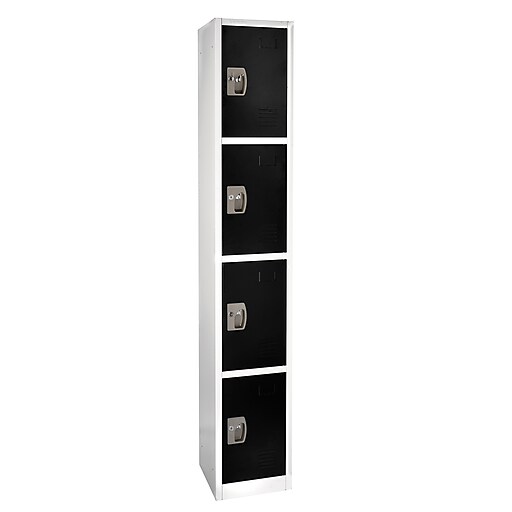 AdirOffice 72" 4-Tier Key Lock Black Steel Storage Locker (629-204-BLK ...