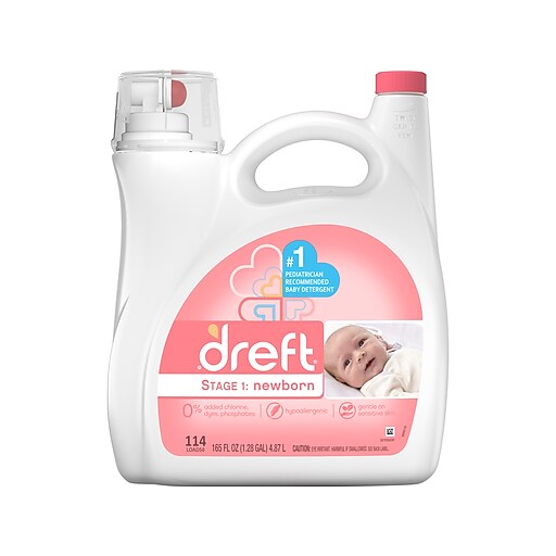 Dreft Newborn Baby HE Liquid Laundry Detergent, Gentle on Sensitive ...