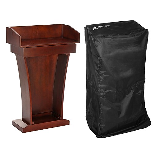 AdirOffice 43.3" Podium Lectern with Cover, Cherry (661-012-CH-PKG ...