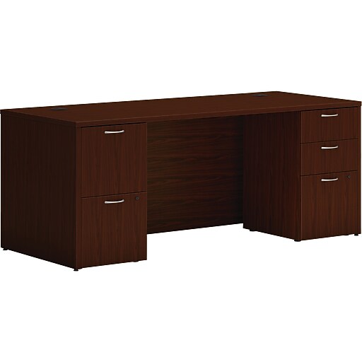 HON Mod 72" Table Desk, Traditional Mahogany (HLPLDS72PSTM1) | Staples