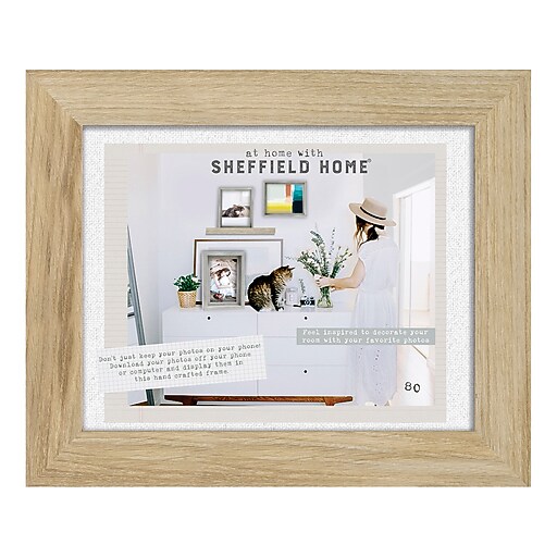 SHEFFIELD HOME 8" x 10" Polystyrene Picture Frame, Natural Wood ...