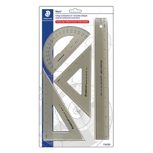 Staedtler Mars 4-Piece Geometry Set, Clear (569 32BK) | Staples