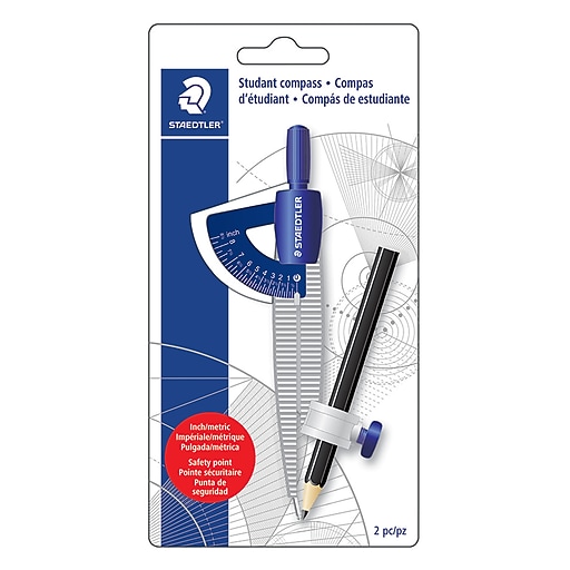 Staedtler Student 8.5" Compass, Blue (557 SCBK) | Staples