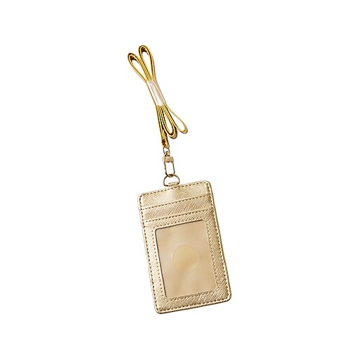 Martha Stewart ID Badge Holder with Lanyard, Gold (MS109L) | Staples