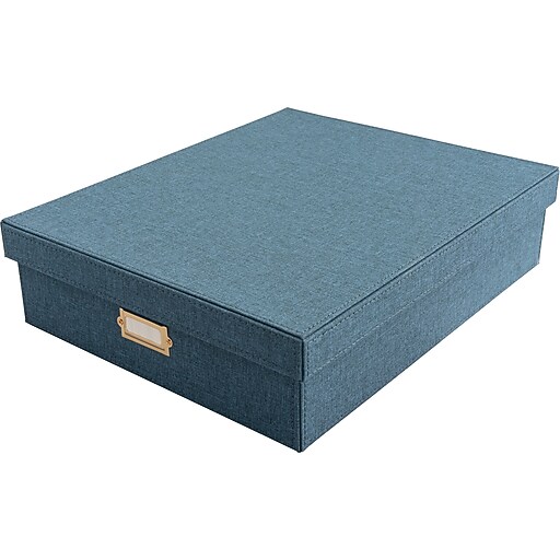Martha Stewart Document Box, Navy Faux Leather (MS110F) | Staples