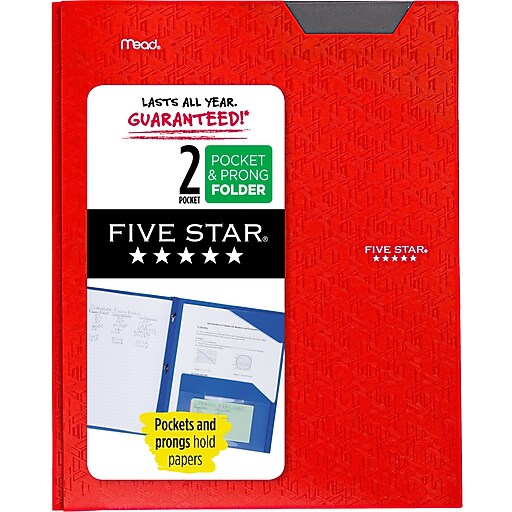 Five Star 2-Pocket Fastener Folder, Assorted Colors (34030) | Staples
