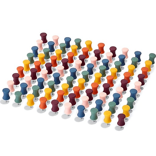 Poppin Push Pins, Assorted Colors, 100/Pack (107169) | Staples