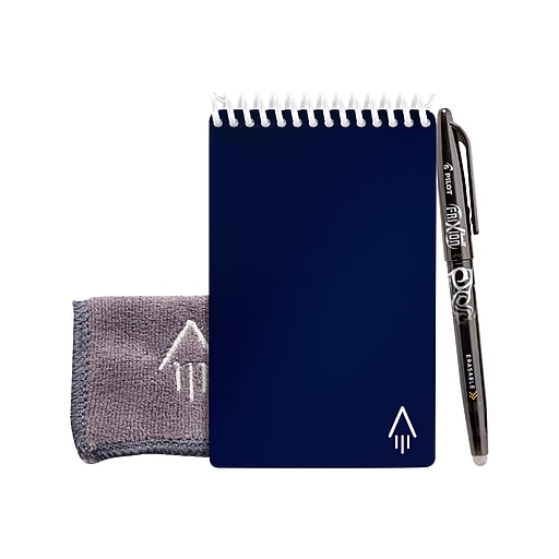 Rocketbook Mini Smart Notepad, 3.5" x 5.5", Dot Grid Ruled, Blue, 24 ...