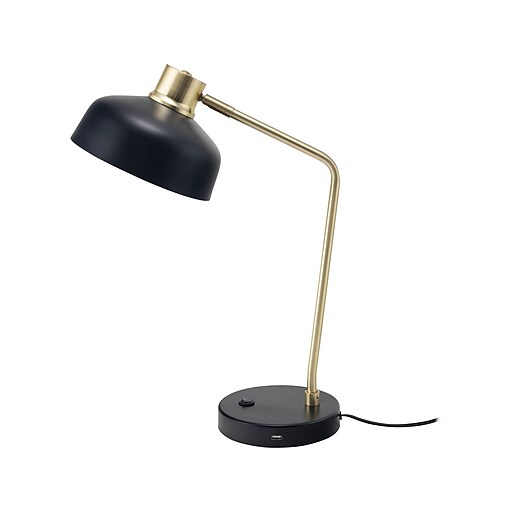 V-Light LED Desk Lamp, 20", Matte Black/Gold Metal (V210815HB) | Staples