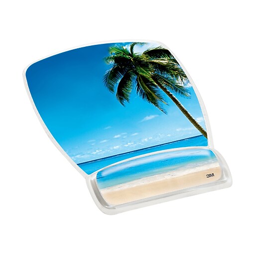 3M™ Precise™ Mouse Pad with Gel Wrist, Beach Design, Optical Mouse ...