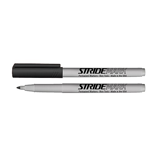 Stride StrideMark Permanent Marker, Fine Tip, Black Ink, 12/Box (27001 ...