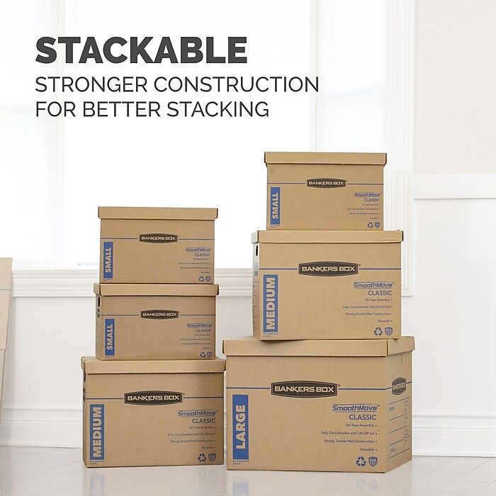 Bankers Box SmoothMove 19 x 14.5 x 15.5 Moving Box Kraft 12 Carton 7716401 Staples