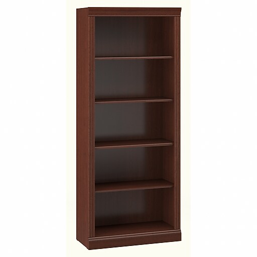 Bush Business Furniture Saratoga 72"H 5-Shelf Bookcase with Adjustable ...