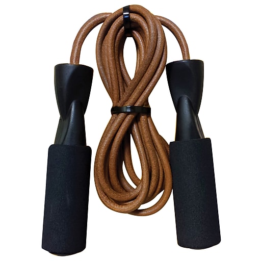 GoFit Black Leather Jump Rope with Foam-Padded Handles, (GF-LR) | Staples