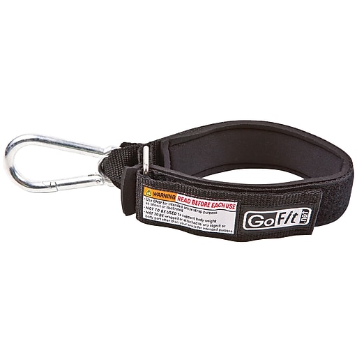 GoFit Black Ankle Strap with Carabiner for Tubes and Resistance Bands ...