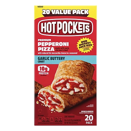 Hot Pockets Pepperoni Pizza Sandwiches, Frozen, 20/Box (325-00011 ...