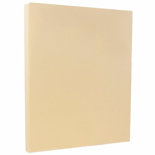 JAM PAPER 8.5" x 11" Vellum Bristol Cardstock, 67lb, Ivory, 100/pack ...