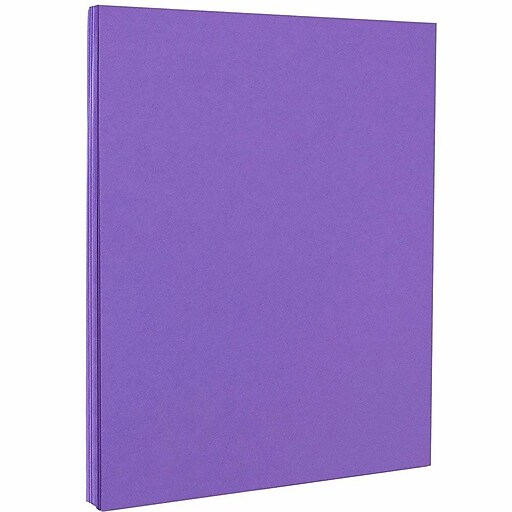 JAM PAPER 8.5" x 11" Color Cardstock, 65lb, Violet, 100/pack (102426G ...