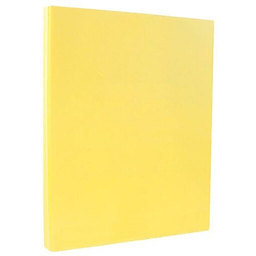 JAM PAPER 8.5" x 11" Vellum Bristol Cardstock, 110lb, Canary Yellow ...