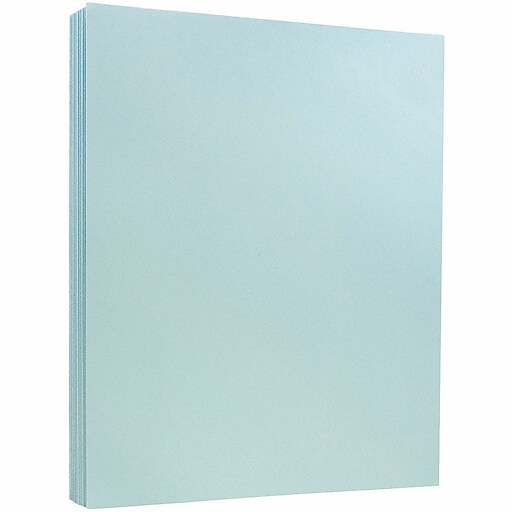 JAM PAPER 8.5" x 11" Vellum Bristol Cardstock, 110lb, Blue, 100/pack ...