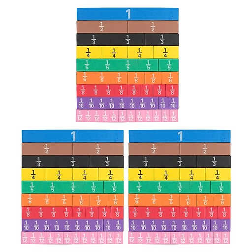 Learning Advantage Fraction Tiles, Foam, Magnetic, 51 Per Set, 3 Sets ...
