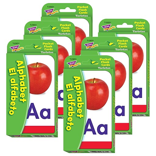 TREND Alphabet/El Alfabeto (EN/SP) Pocket Flash Cards, 6 Packs (T-23031 ...