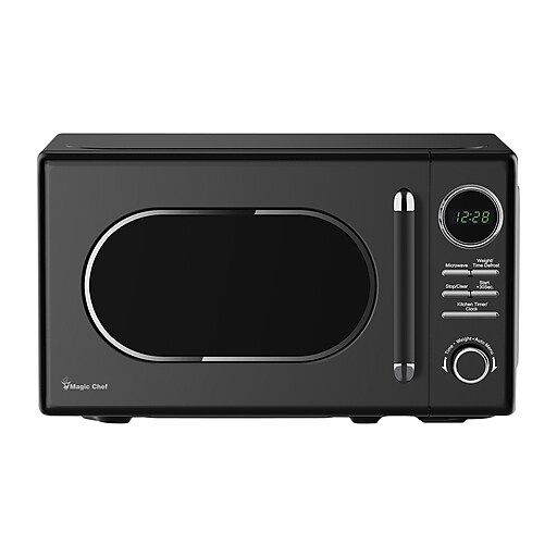 Magic Chef 0.7-Cu. Ft. 700W Retro Countertop Microwave, Black (MC77CMB ...