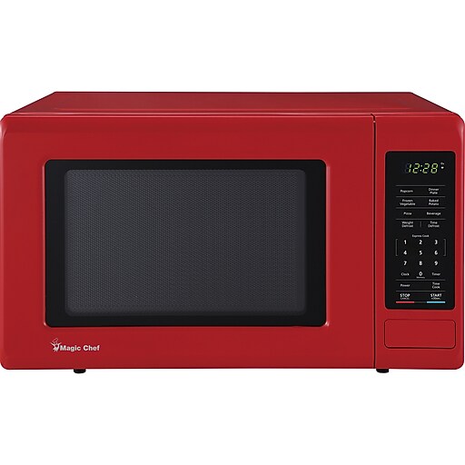 Magic Chef 0.9-Cu. Ft. 900W Countertop Digital Touch Microwave, Red ...