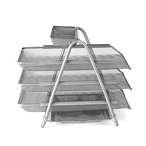 Mind Reader Metal Mesh 3 Tier File Tray, Silver (3TFILE-SIL) at Staples Mind Reader Metal Mesh 3 Tier File Tray, Silver (3TFILE-SIL) at Staples