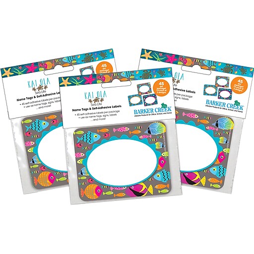 Barker Creek Name Tags/Self-Adhesive Labels, Kai Ola, 135/Set (4313 ...