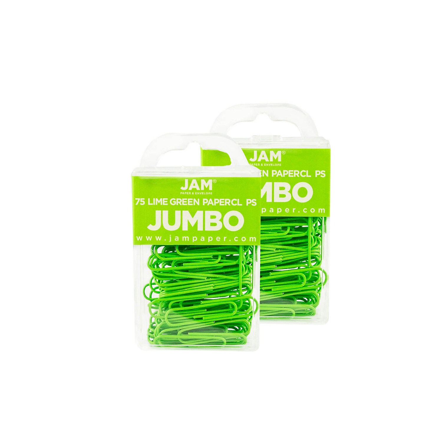 JAM Paper Colored Jumbo Paper Clips Large 2 Inch Lime Green Paperclips ...