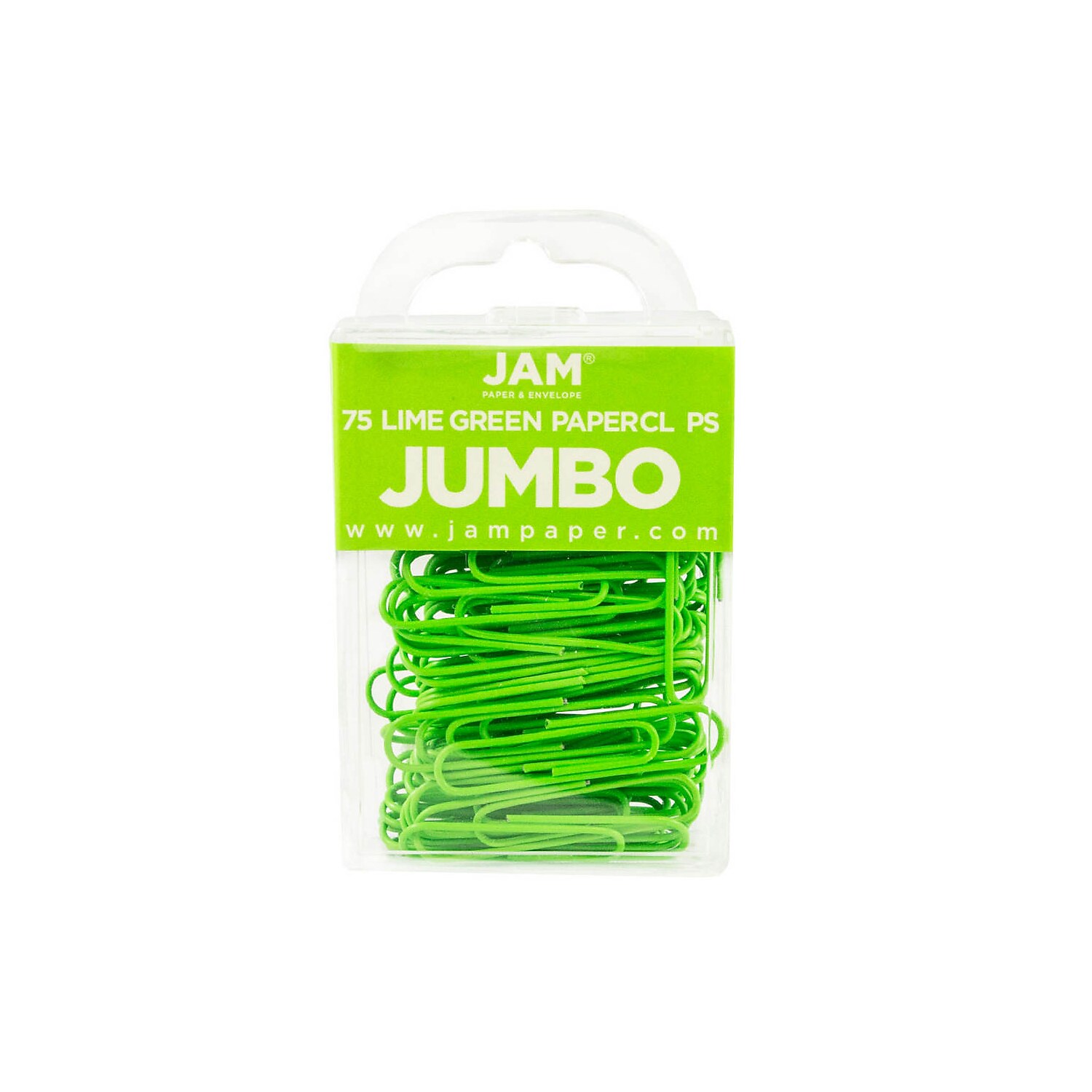 JAM Paper Colored Jumbo Paper Clips Large 2 Inch Lime Green Paperclips ...
