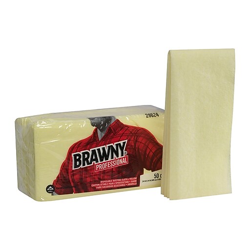GP PRO Brawny® Professional Disposable Dusting Cloth, 24” x 24”, Yellow ...