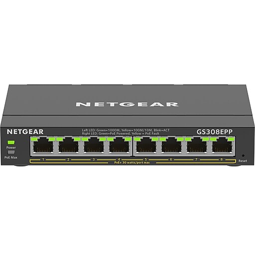Netgear Plus 8-Port Gigabit Ethernet PoE Managed Switch, Black ...