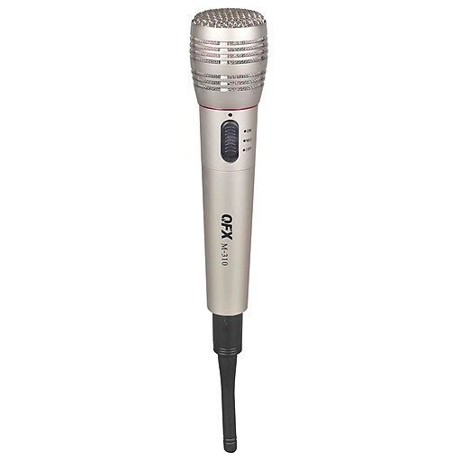 QFX Wireless Dynamic Professional Microphone, Silver (M-310) | Staples