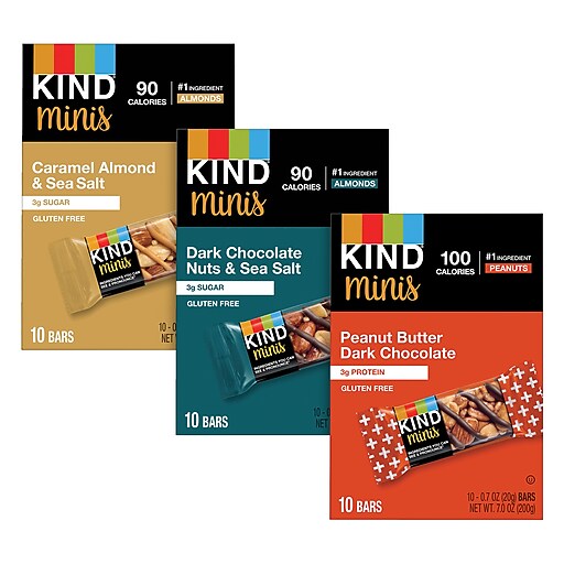 KIND Minis Variety Pack, 0.70 oz, 30/Box (600-00775) | Staples