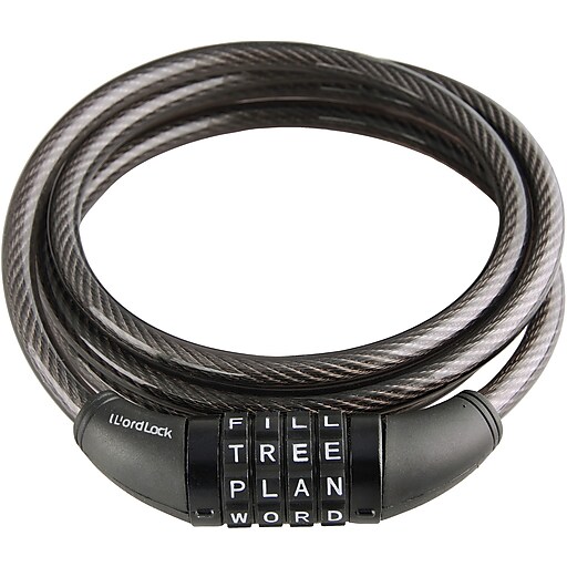WordLock CL-422-BK 4-Dial Cable Lock (HBCLCL422BK) at Staples WordLock CL-422-BK 4-Dial Cable Lock (HBCLCL422BK) at Staples