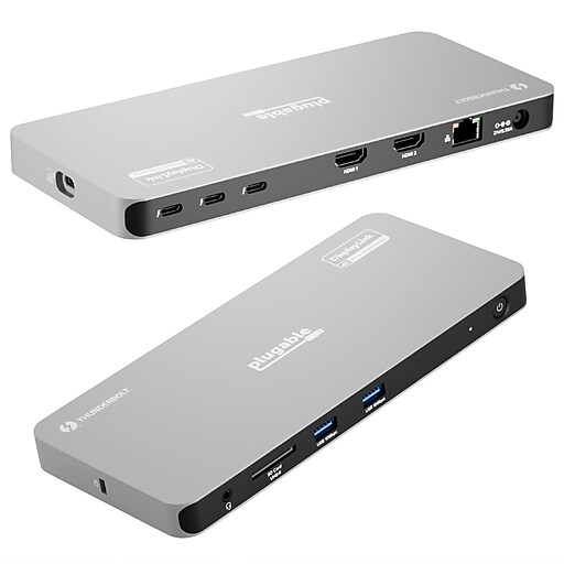 Plugable 5-in-1 Thunderbolt Universal Docking Station, Gray (TBT-6950PD ...