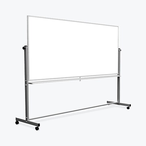 Luxor Steel Double Sided Dry Erase Whiteboard, Aluminum, 96" x 40 ...