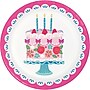 Say Hooray! Floral Cake 9" Paper Plates, Multicolored, 32 Plates/Pack ...