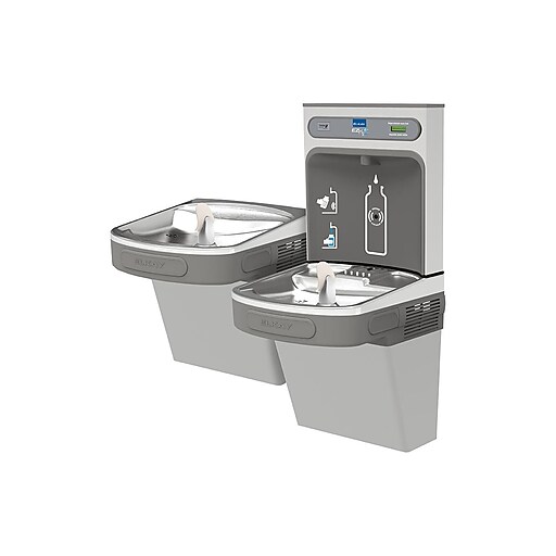 Elkay EZH2O Bottle Filling Station & Versatile Bi-Level ADA Cooler, Non-Filtered 8 GPH Light ...