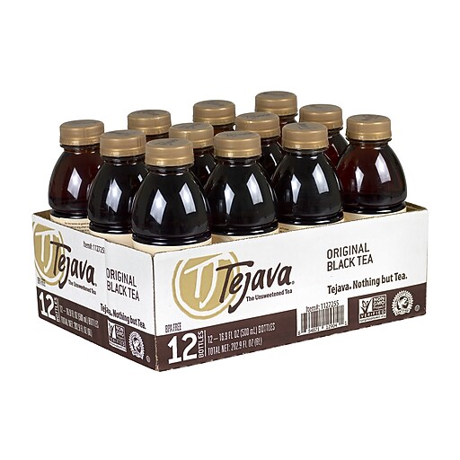 Tejava Original Unsweetened Black Tea, 16.9 Fl. oz., 12/Pack (313-00005 ...
