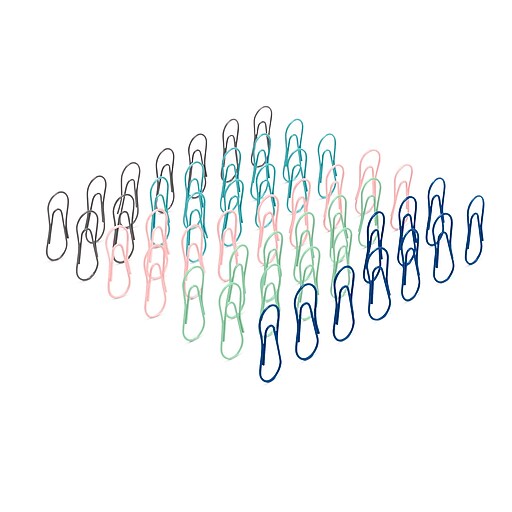 Poppin Modern Paper Clips, .31" x 1.5", Assorted, 50/Pack (105922-MC ...